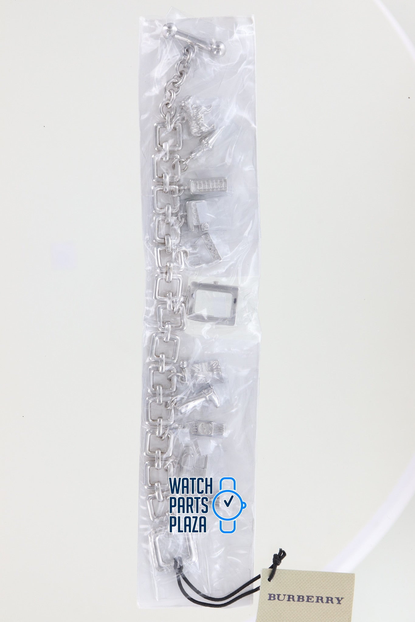 Burberry BU5200 Watch Band Grey Stainless Steel 16 mm