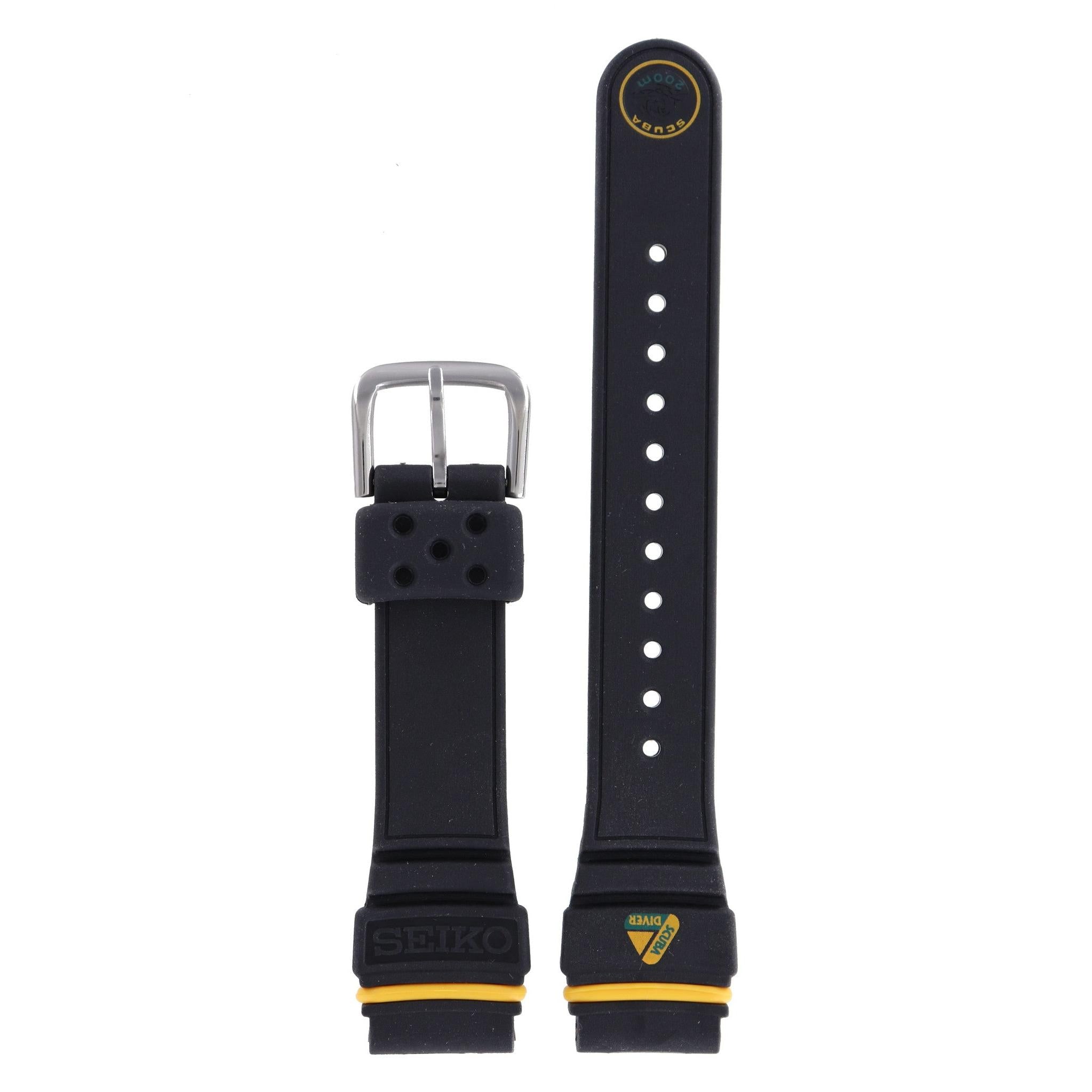 Seiko Scuba Diver S800-0019 Watch Band Black Silicone 20 mm